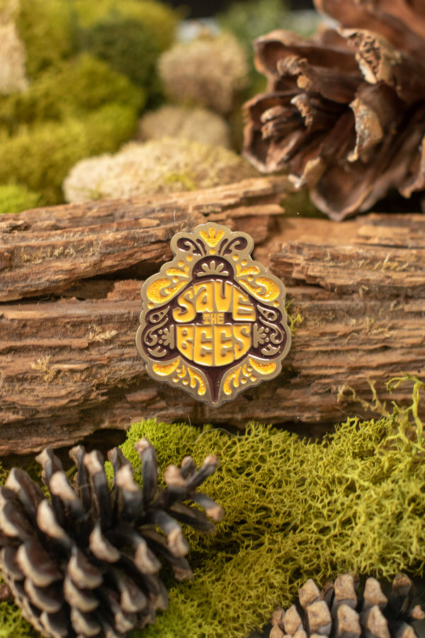 Save the Bees Enamel Pin – Bemis Honey Bee Farm