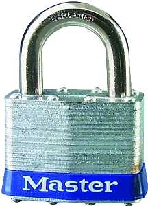 Master Lock 5UP Padlock, 3/8 in Dia Shackle, 1 in H Shackle, Hardened ...