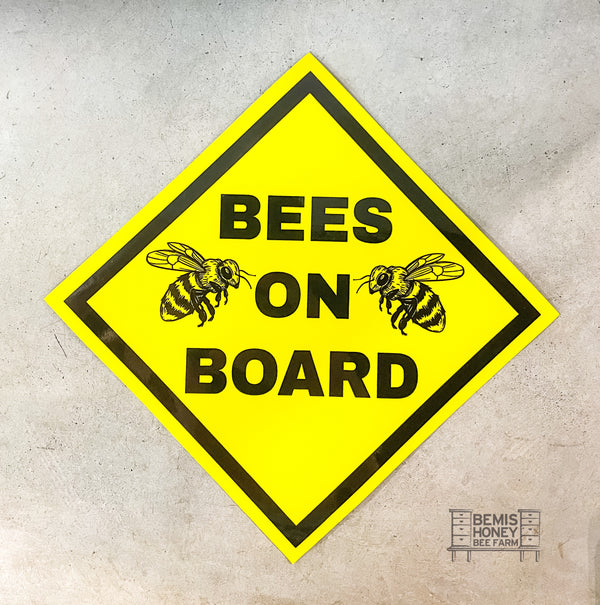 Bees On Board Bumper Sticker – Bemis Honey Bee Farm